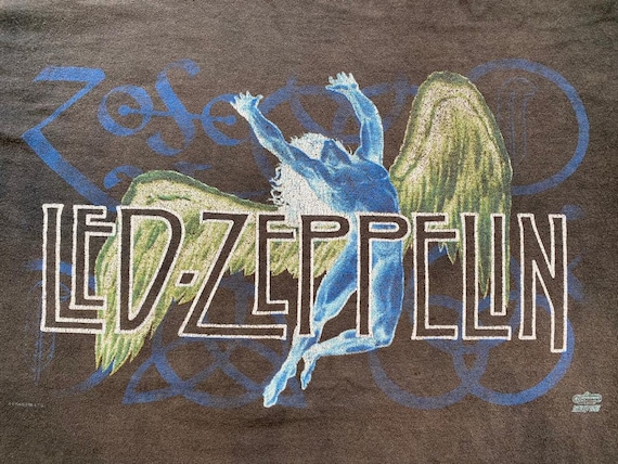 Vintage Led Zeppelin Front And Back Design M Size Gre… - Gem