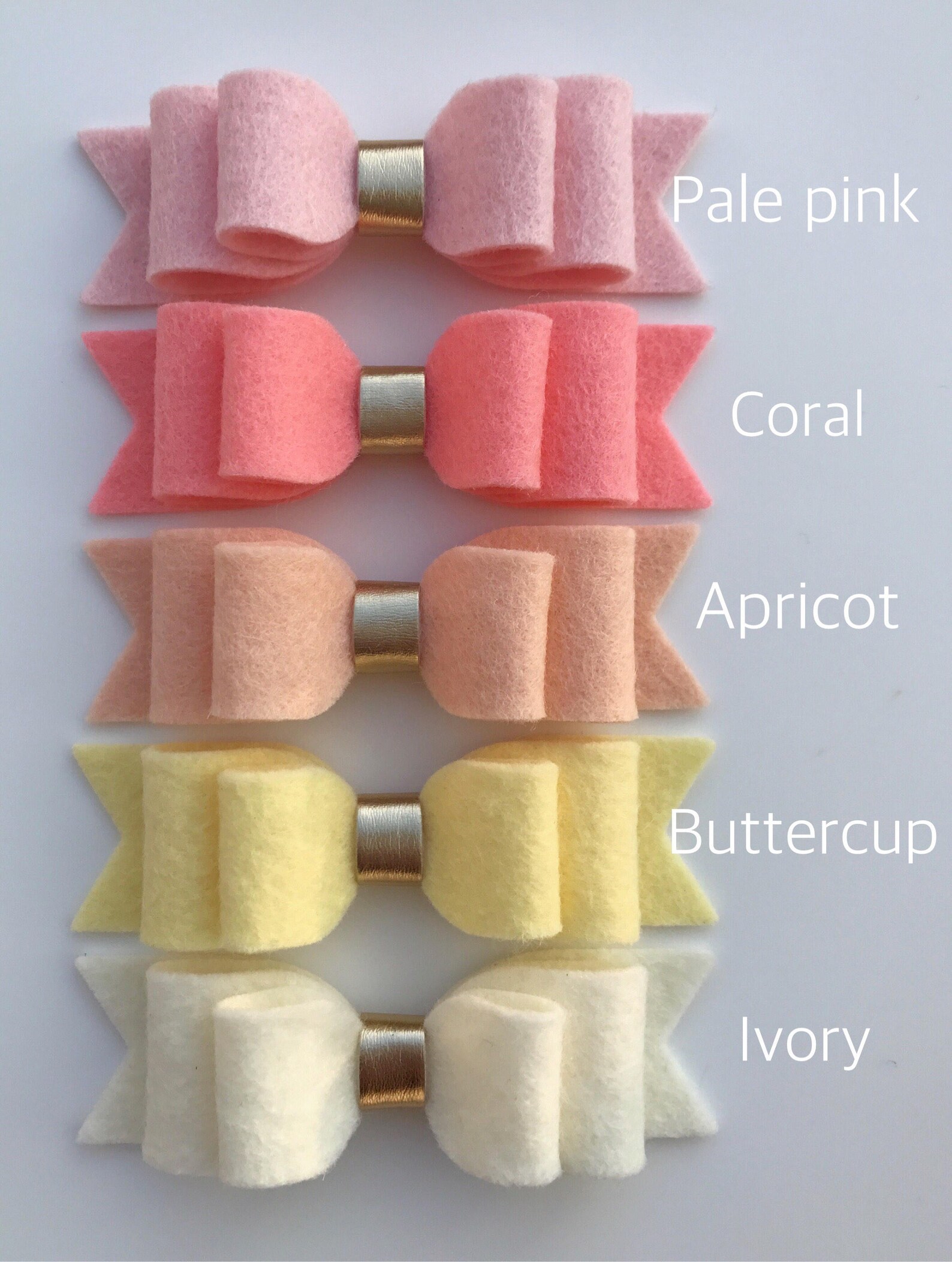 Felt Double Loop Bow Rainbow Colours Pastel Bow Girls Hair - Etsy