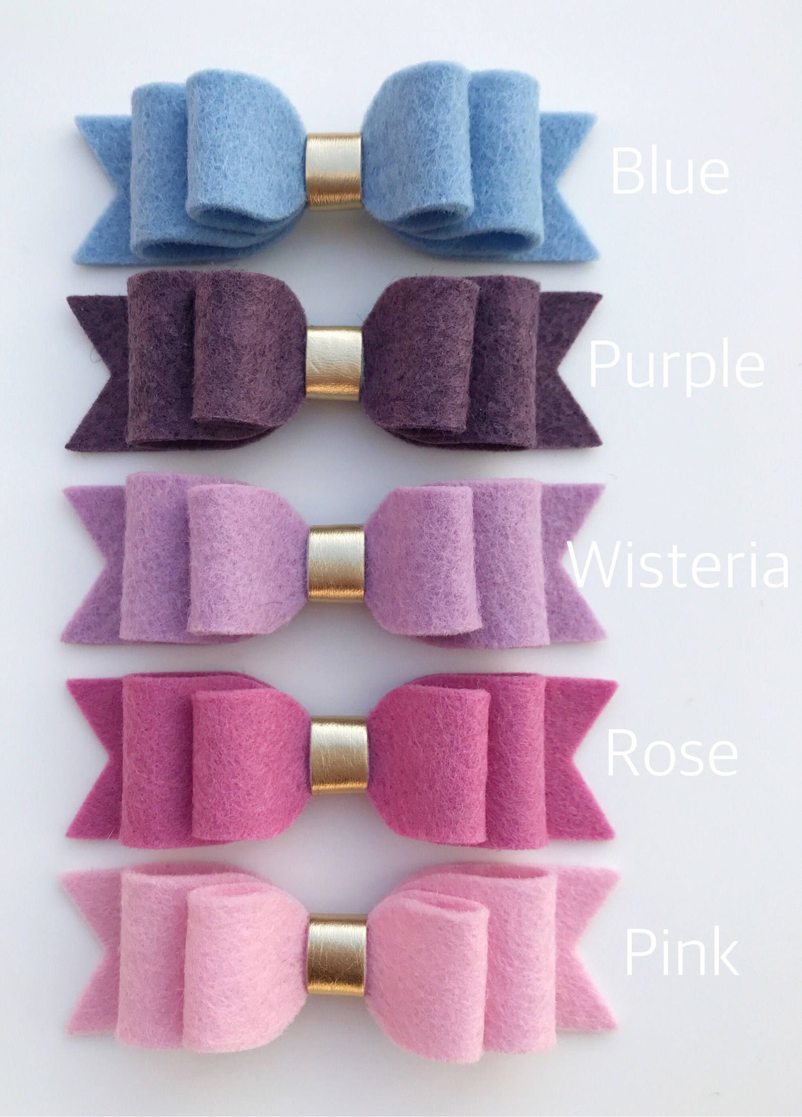 Felt Double Loop Bow Rainbow Colours Pastel Bow Girls Hair | Etsy