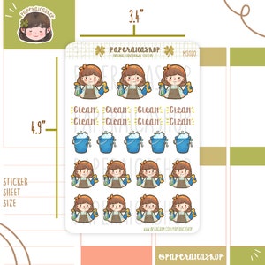 Cute Cleaning Girl Stickers Cleaning Day Stickers House - Etsy