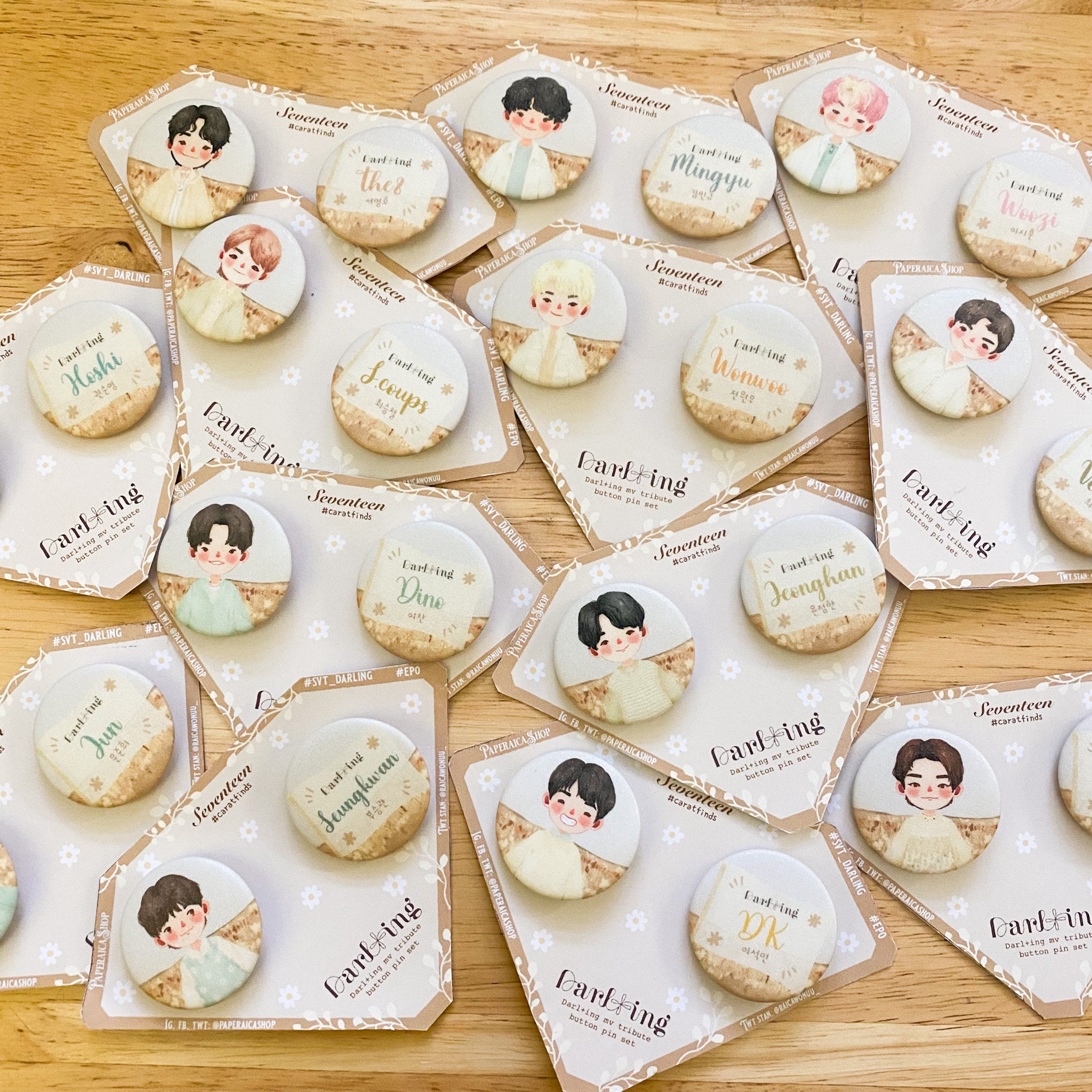 Seventeen Darling Pins SVT Pins Seventeen Stickers - Etsy