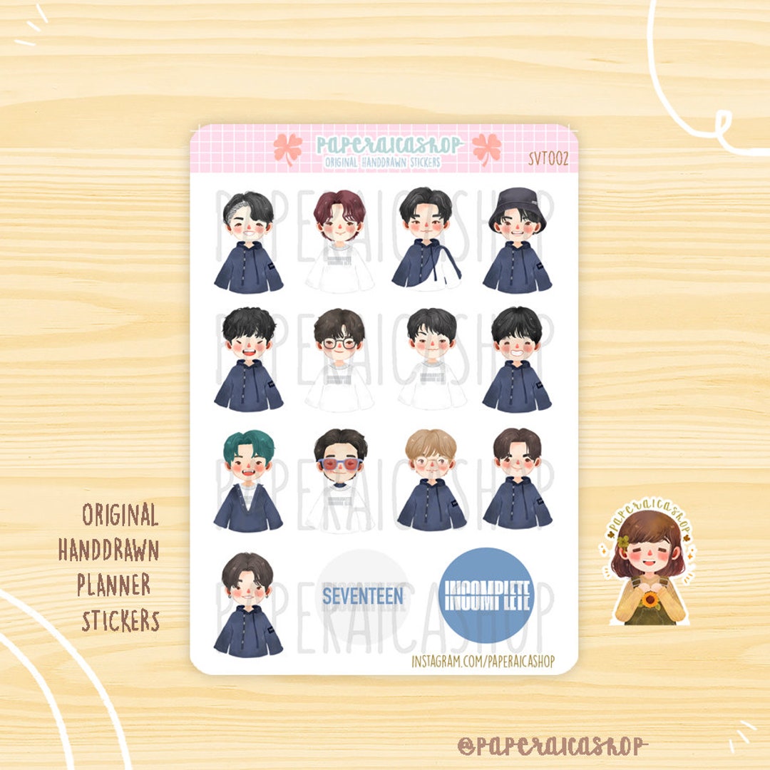 Seventeen Incomplete Sticker Sheet, Planner Stickers, Seventeen ...