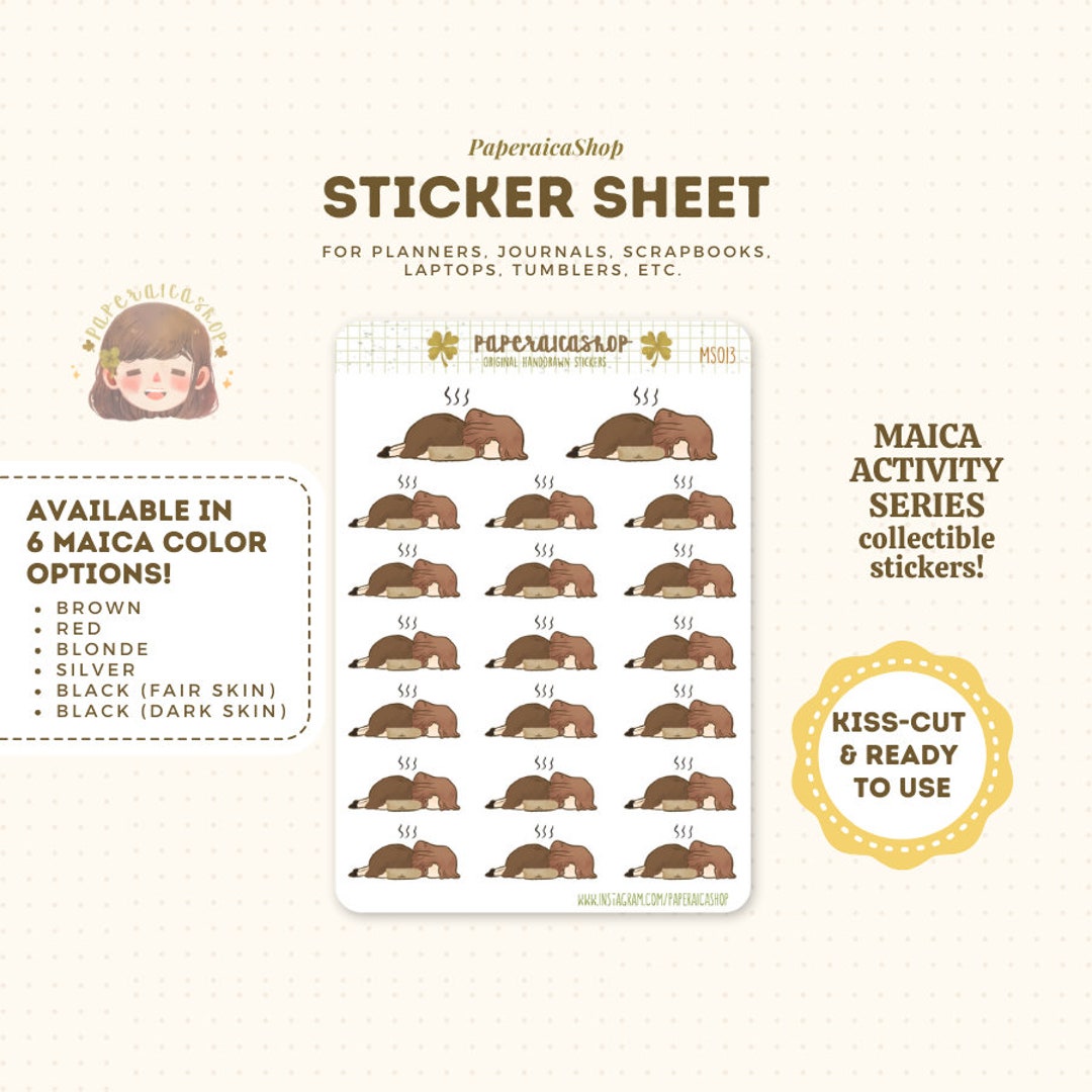 Cute Mood Stickers, Slacker Stickers, White Flag Stickers, Tired ...