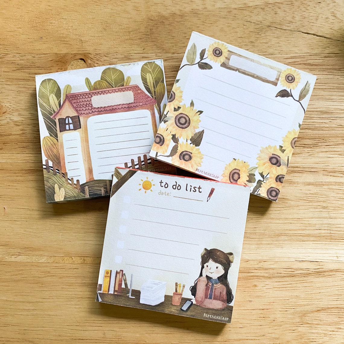 Sunflower Notepad Cute Notepads Memopad Aesthetic Notepad - Etsy