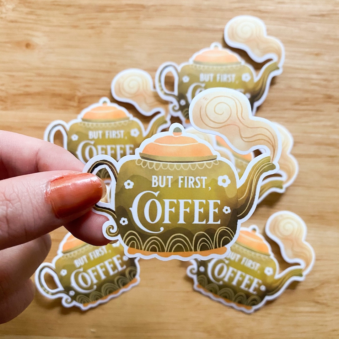 Coffee Vinyl Stickers Cute Laptop Stickers Cozy Decor - Etsy