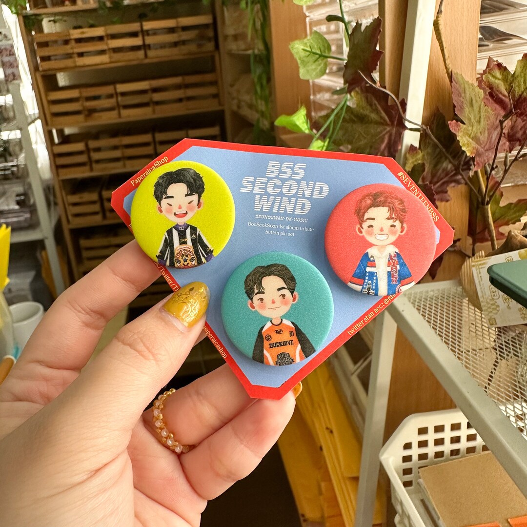 Booseoksoon BSS Button Pins Trio, Hoshi Button Pin, Dk, Seungkwan ...
