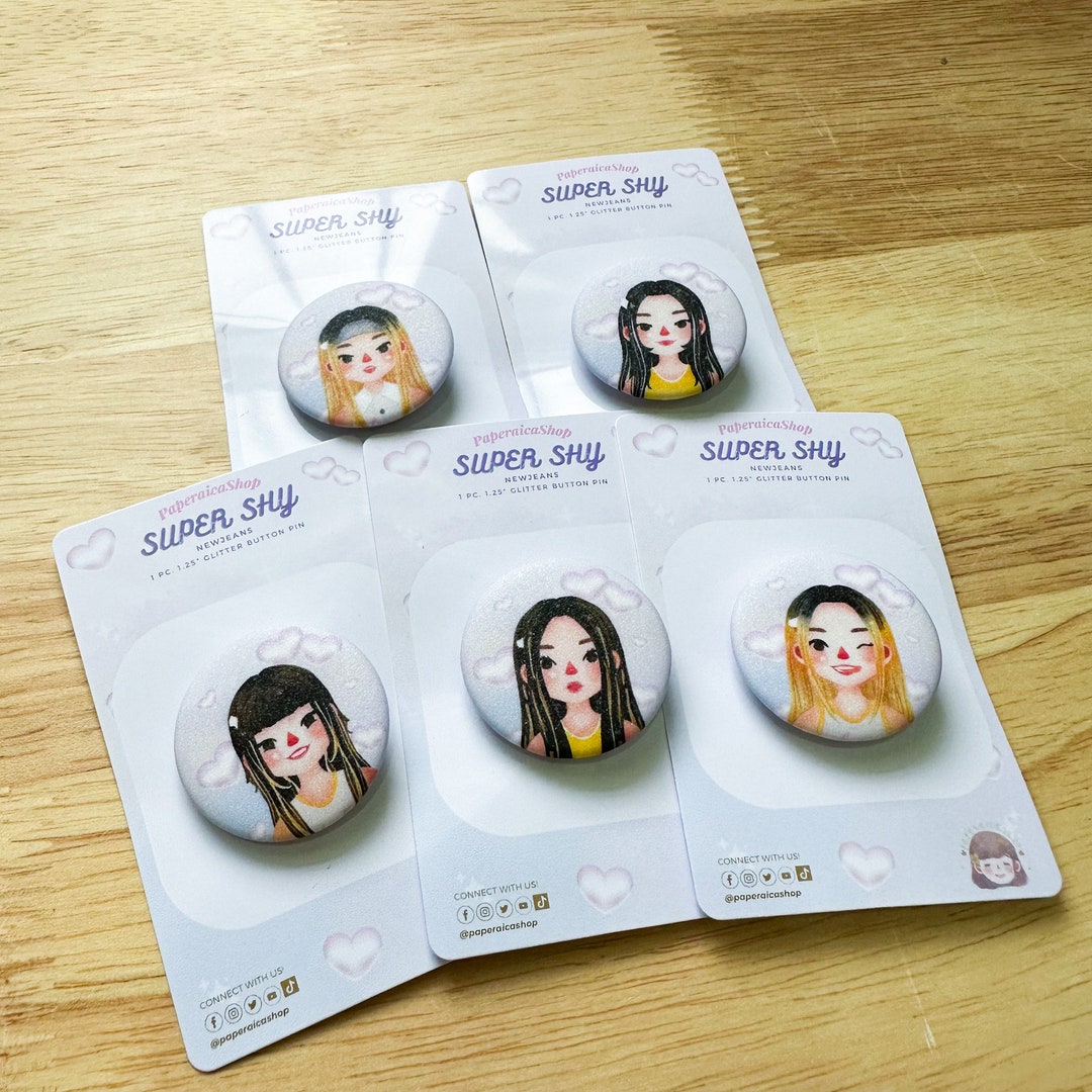 New Jeans Super Shy Button Pins, New Jeans Button Pins FBP020 ...