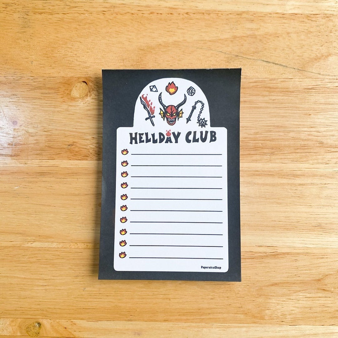 Hfclub Hell Devil Fire Stranger Things 4 Halloween Notepad - Etsy