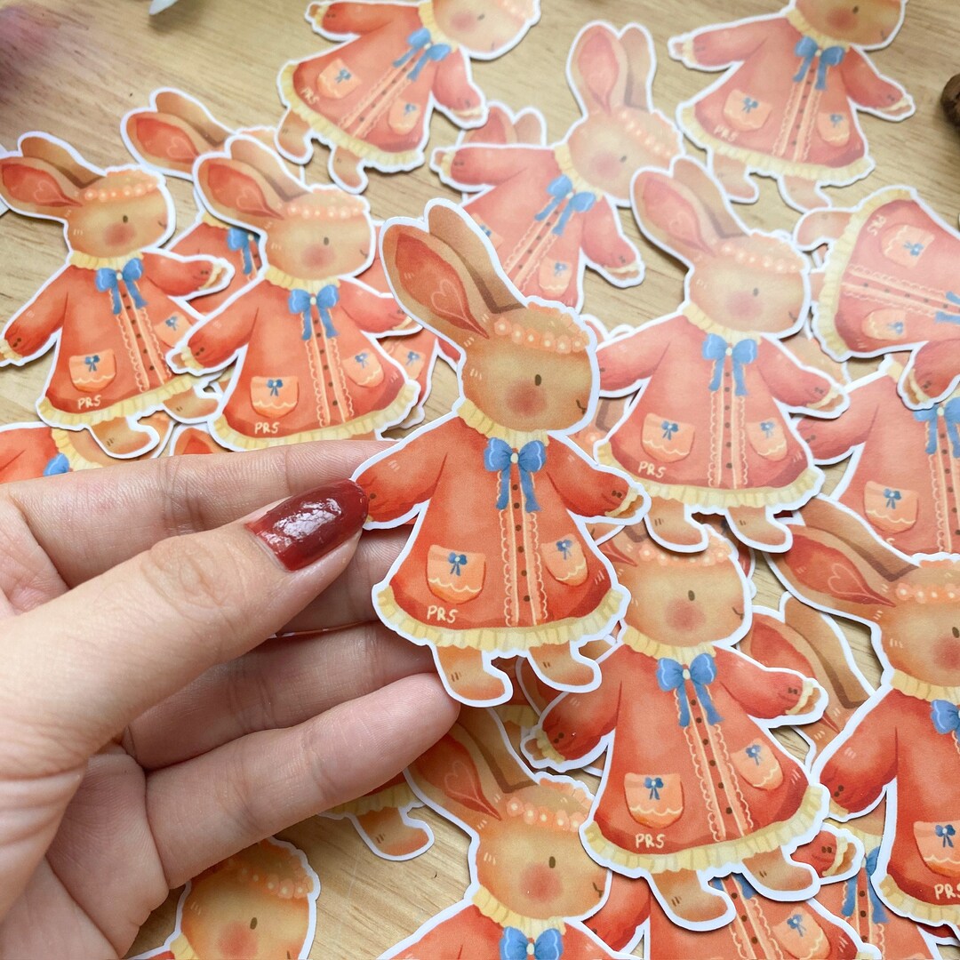 Little Miss Bunny Vinyl Stickers, Spring Bunny Stickers, Cute Bunny ...