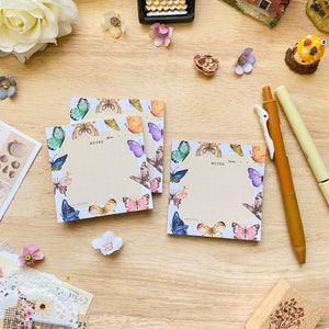 Elegant Butterfly Notepad, 40 Leaves Notepad, Spring Stationery 3 X 3 ...