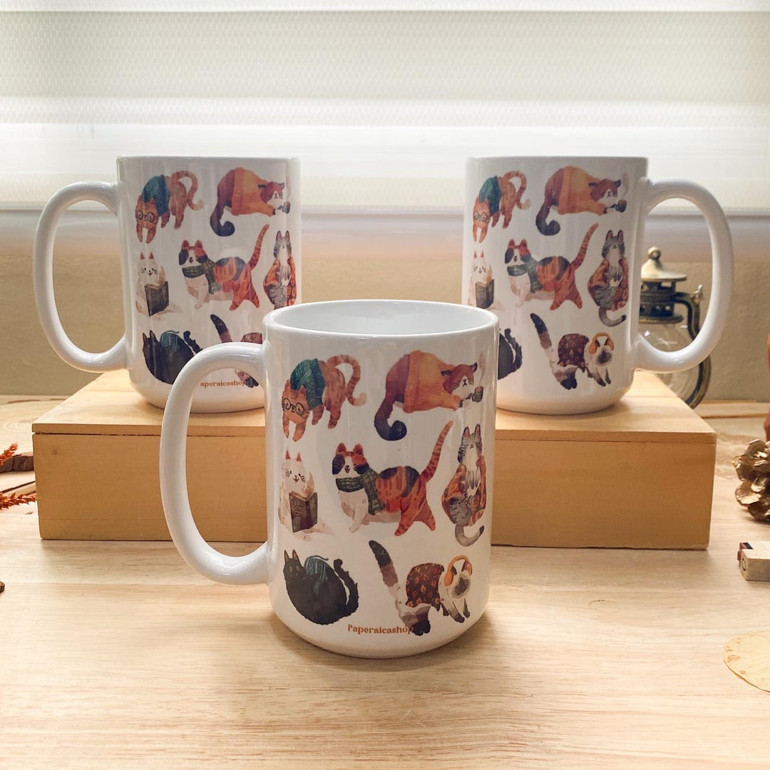 Cozy Cats Big Mug Cute Cats Mugs, Cozy Coffee Mugs, Cat Lover Mugs ...