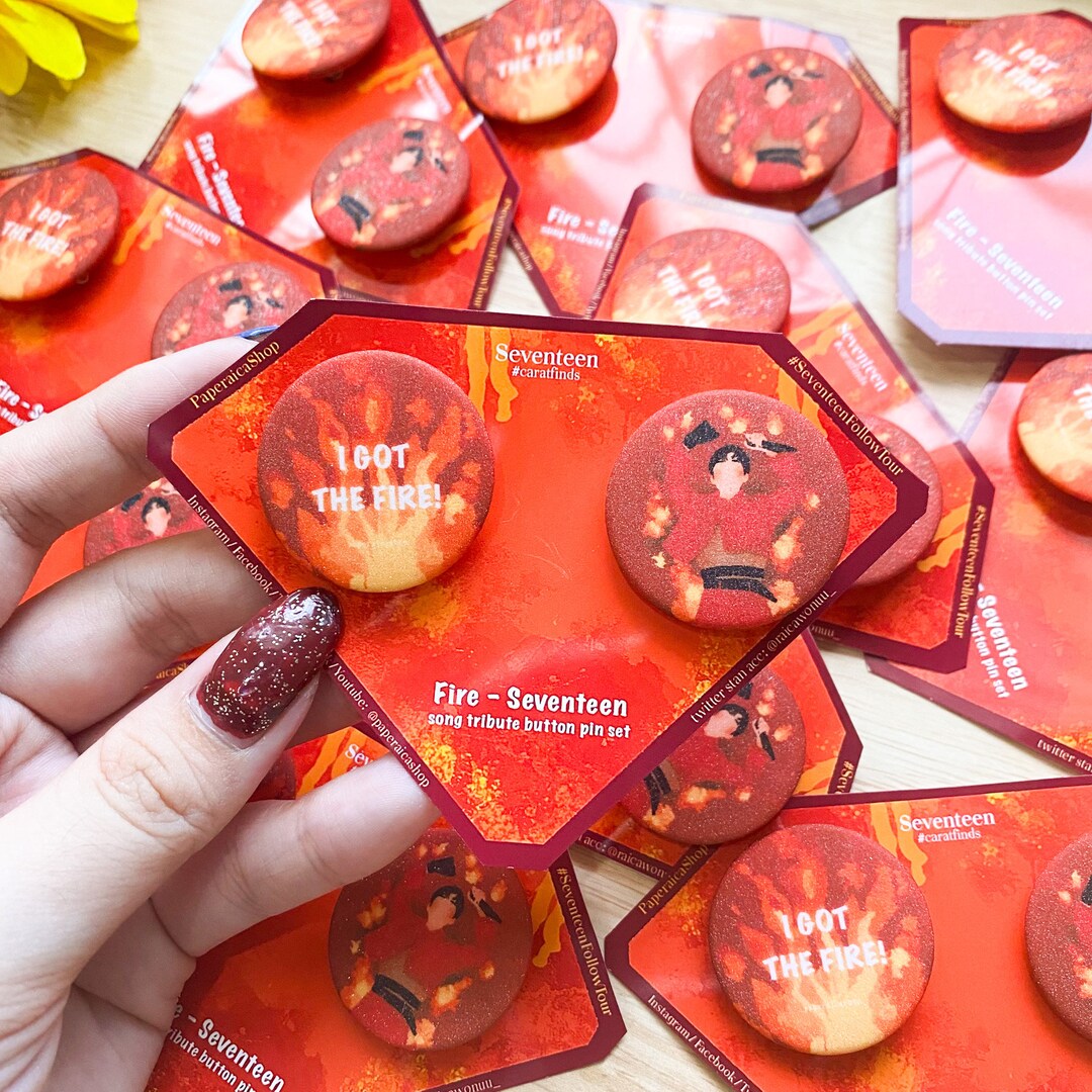 Seventeen SVT Fire Button Pins, Seventeen Pins, Hoshi Pins, Wonwoo Pins ...