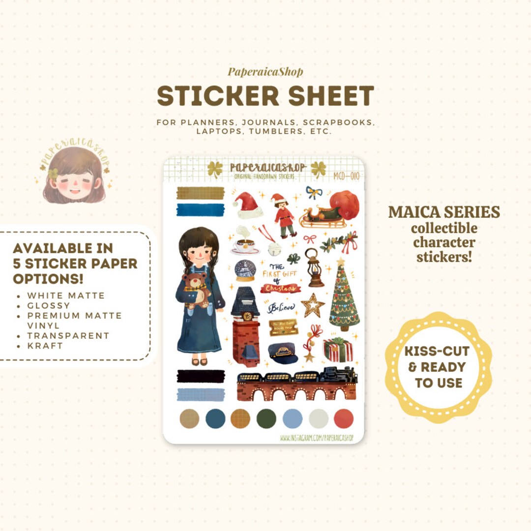 Polar Express Sticker Sheet | Polar Express Ticket Stickers, Cozy ...