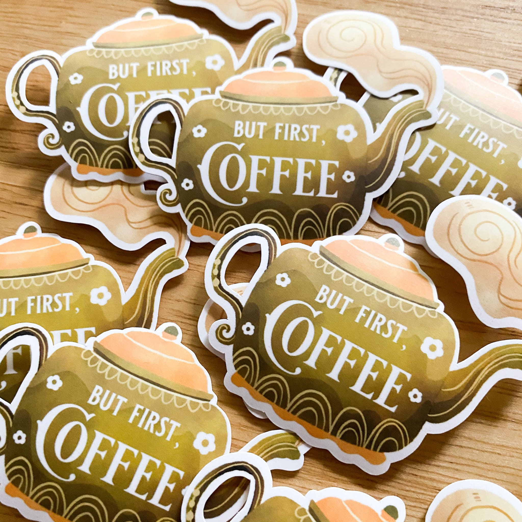 Coffee Vinyl Stickers Cute Laptop Stickers Cozy Decor | Etsy