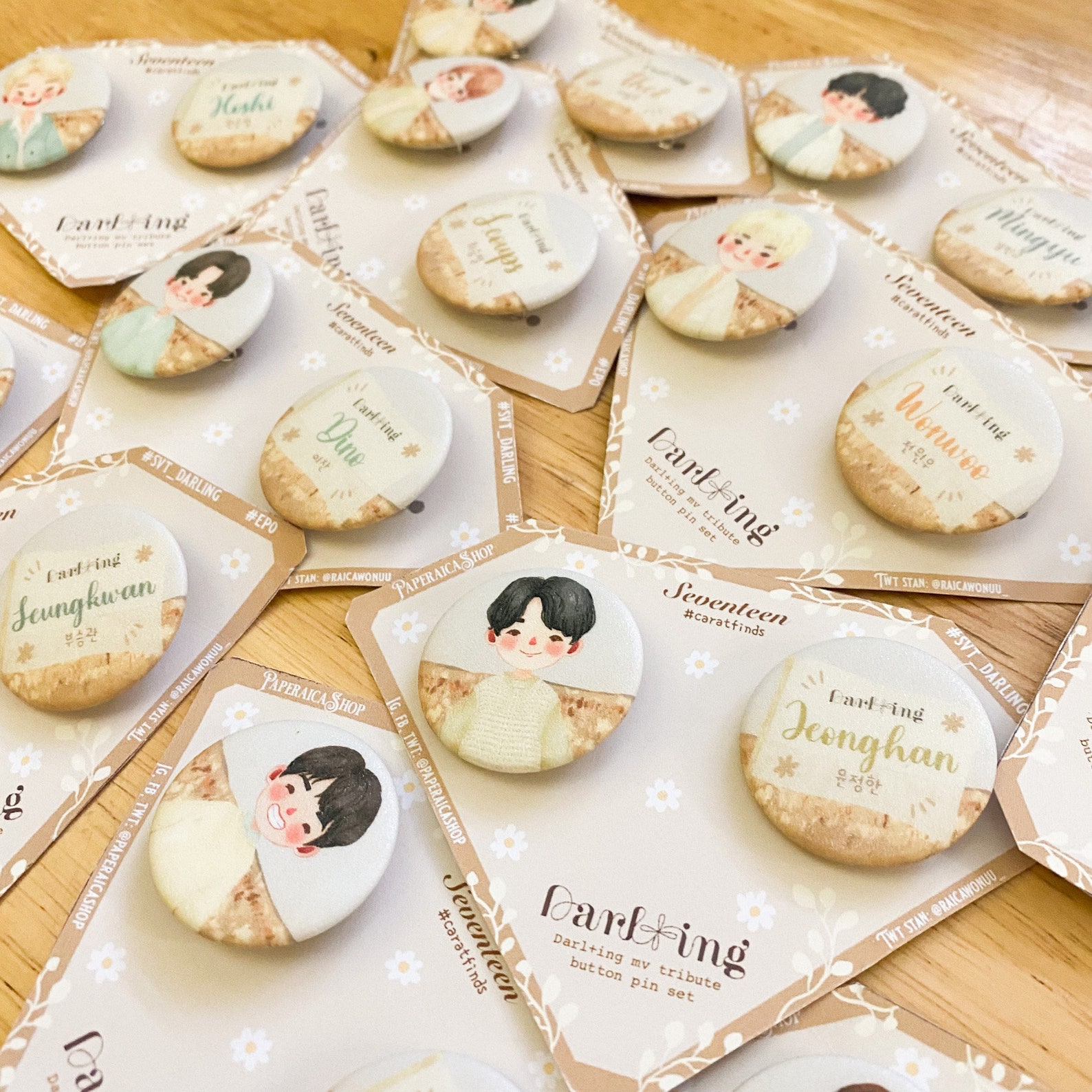 Seventeen Darling Pins SVT Pins Seventeen Stickers - Etsy