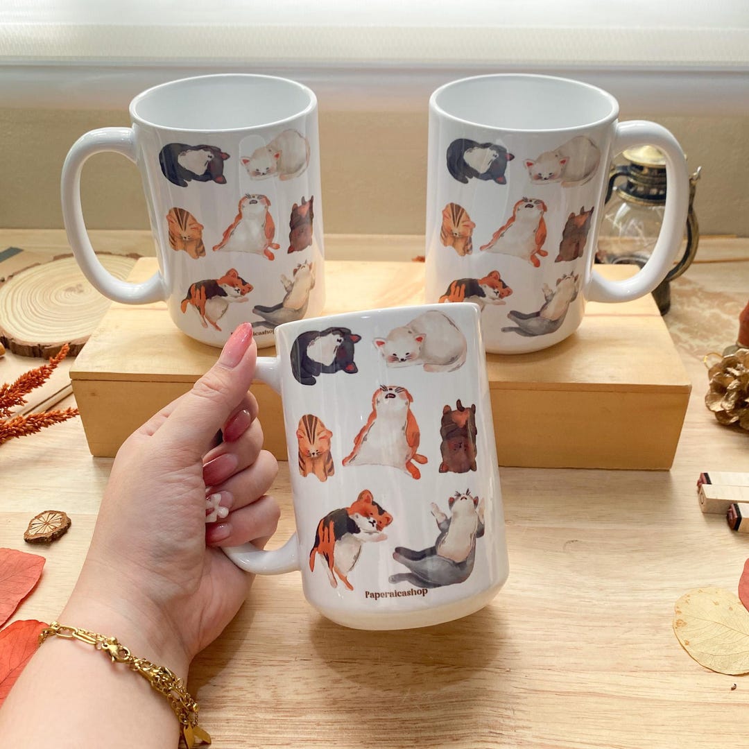 Lazy Cats Big Mug Cute Cats Mugs, Cozy Coffee Mugs, Cat Lover Mugs ...