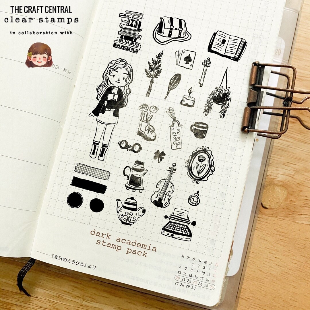 STAMP PACK Dark Academia, Clear Stamps, Stamp Set, Journal Stickers ...