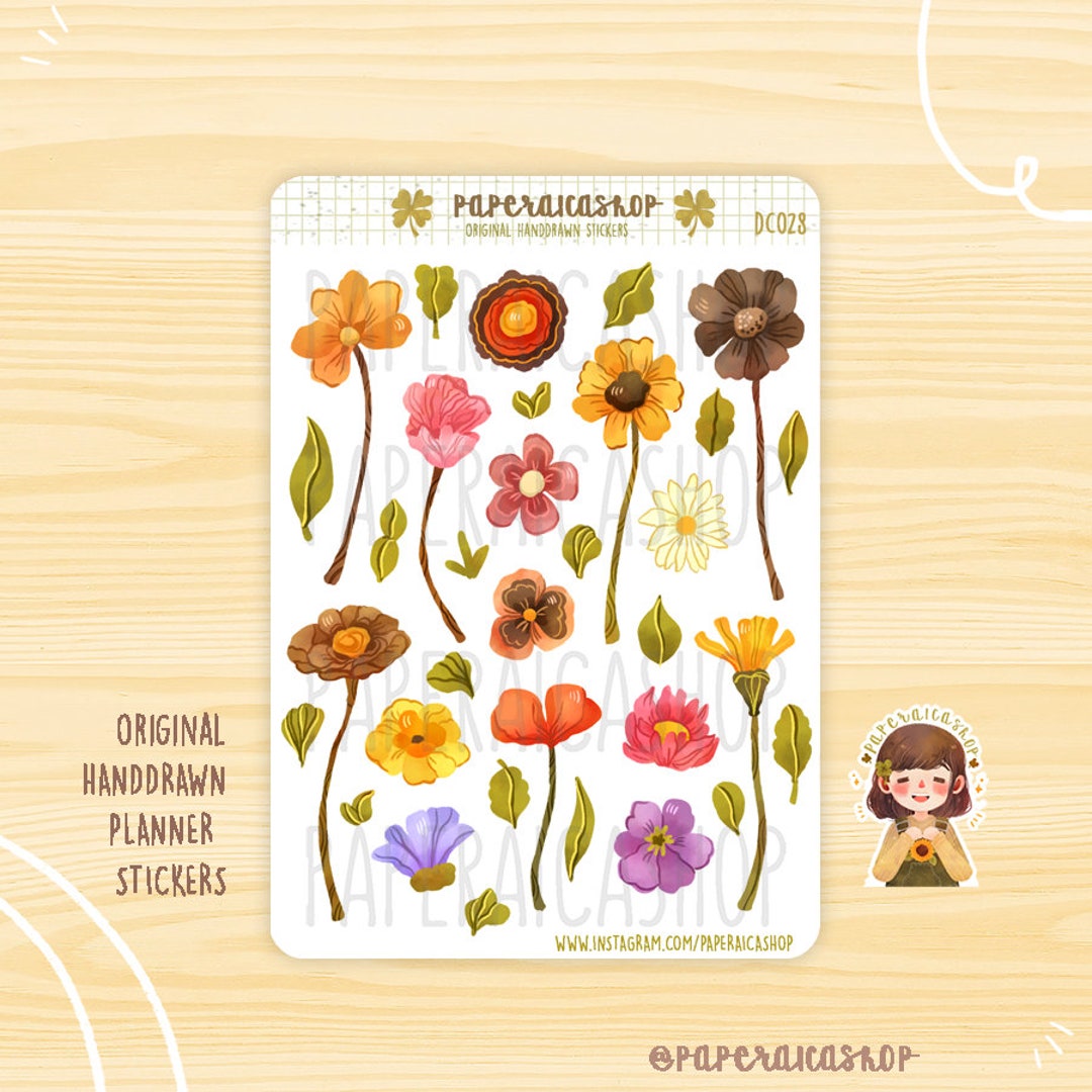Spring Flowers Stickers Floral Stickers Spring Stickers - Etsy