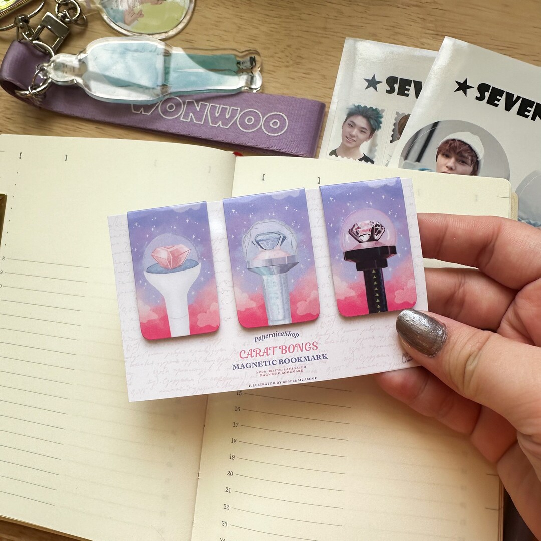 SVT Mini Carat Bong Magnetic Bookmark, Aesthetic Bookmark FMB006 ...