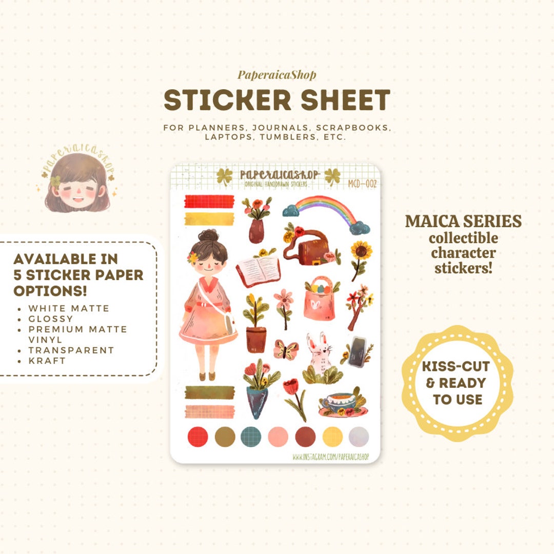 Spring Day Sticker Sheet It's Spring Stickers, Hello Spring Stickers ...