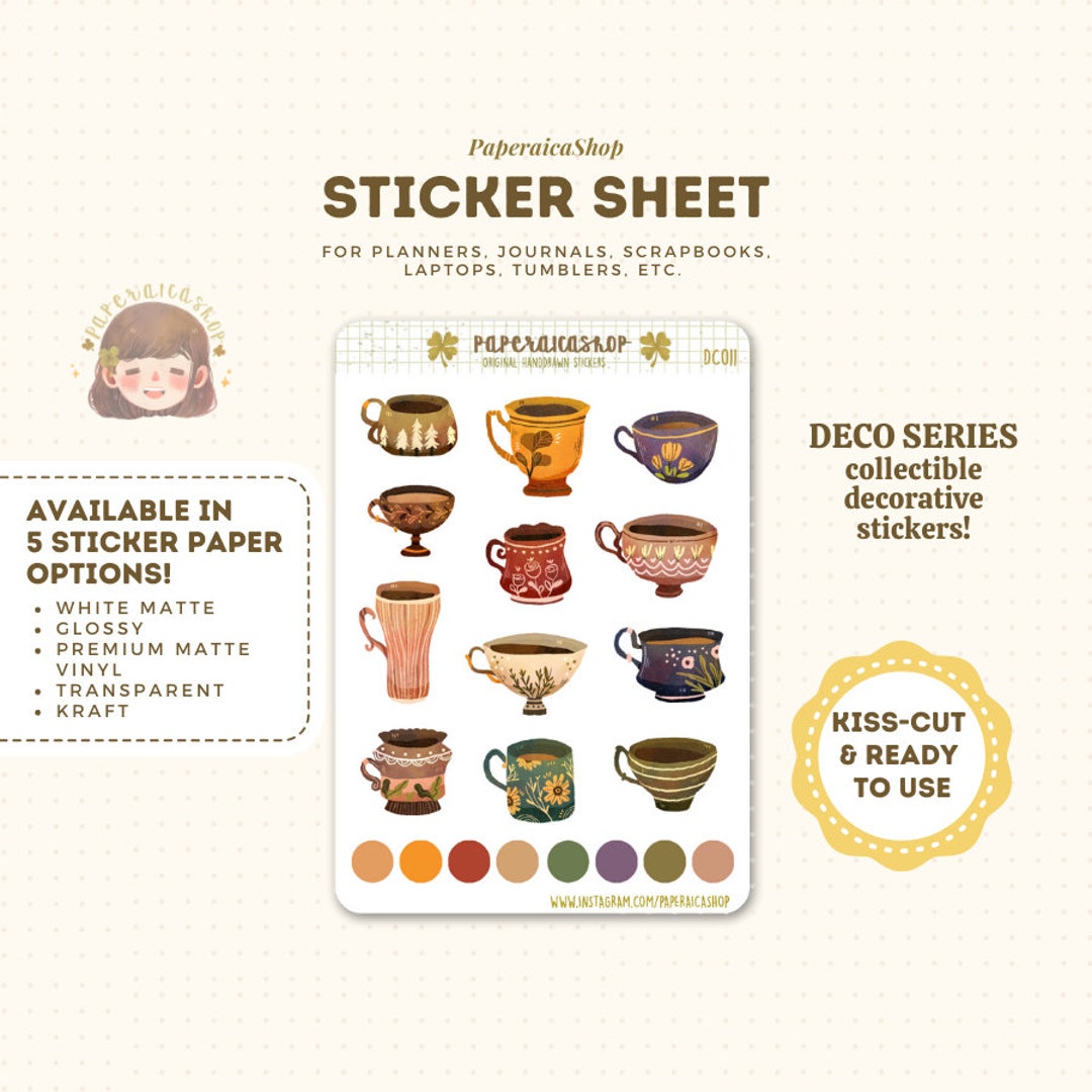 Afternoon Tea Planner Stickers, Tea Stickers, Aesthetic Stickers, Cozy ...