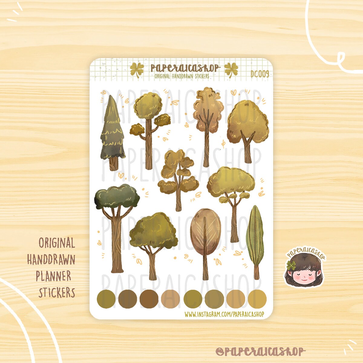 Cute Trees Planner Stickers Trees Stickers Trees Wall Art | Etsy