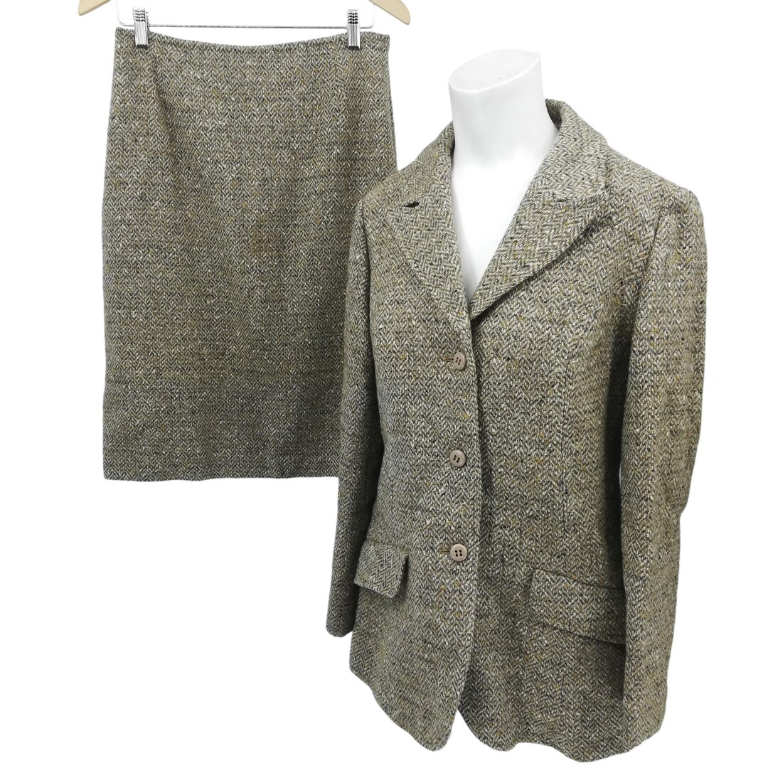 Vintage Young Pendleton Tweed Wool Skirt Suit Size 11-12 S/M Woven ...
