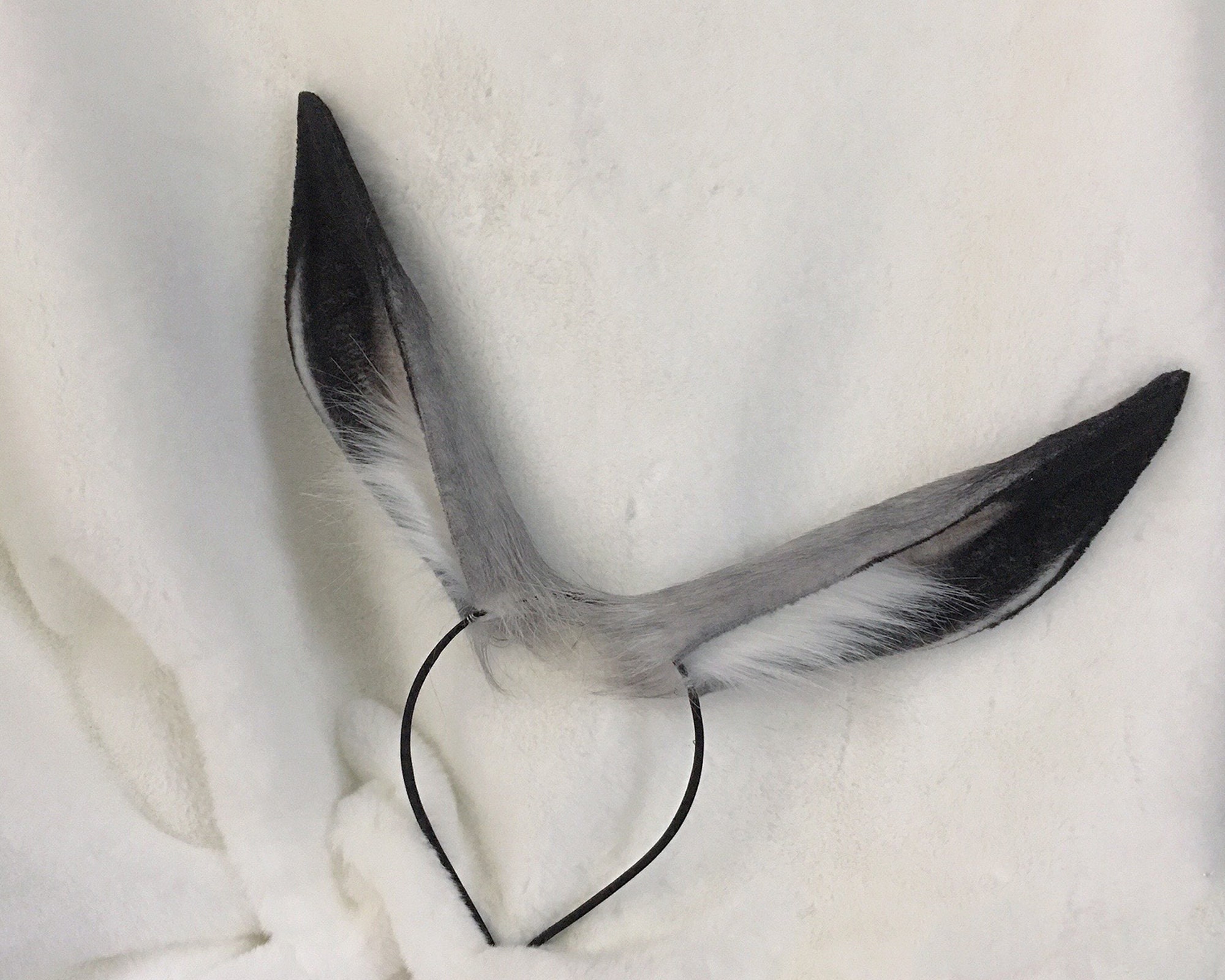 Realistic Gray Rabbit Ears-halloween-lolita-party Ear-floppy - Etsy