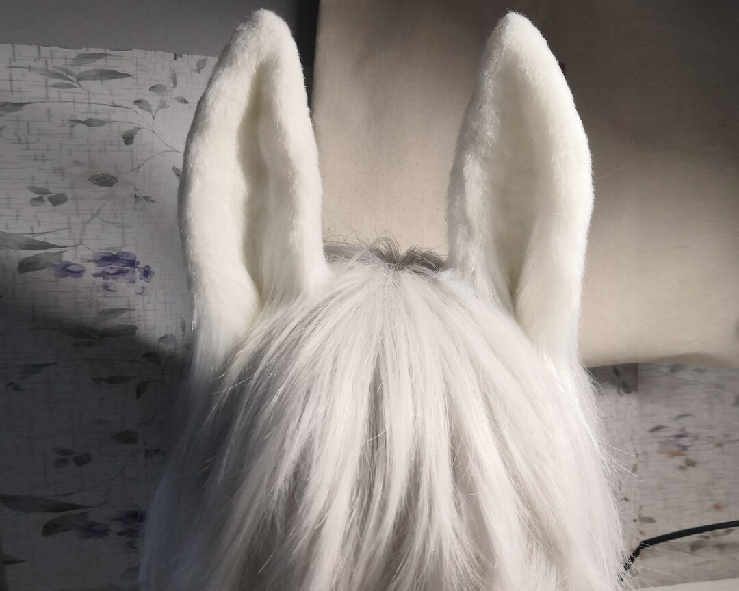 Realistic White Rabbit Ears-halloween-lolita-party Ear-floppy Bunny ...