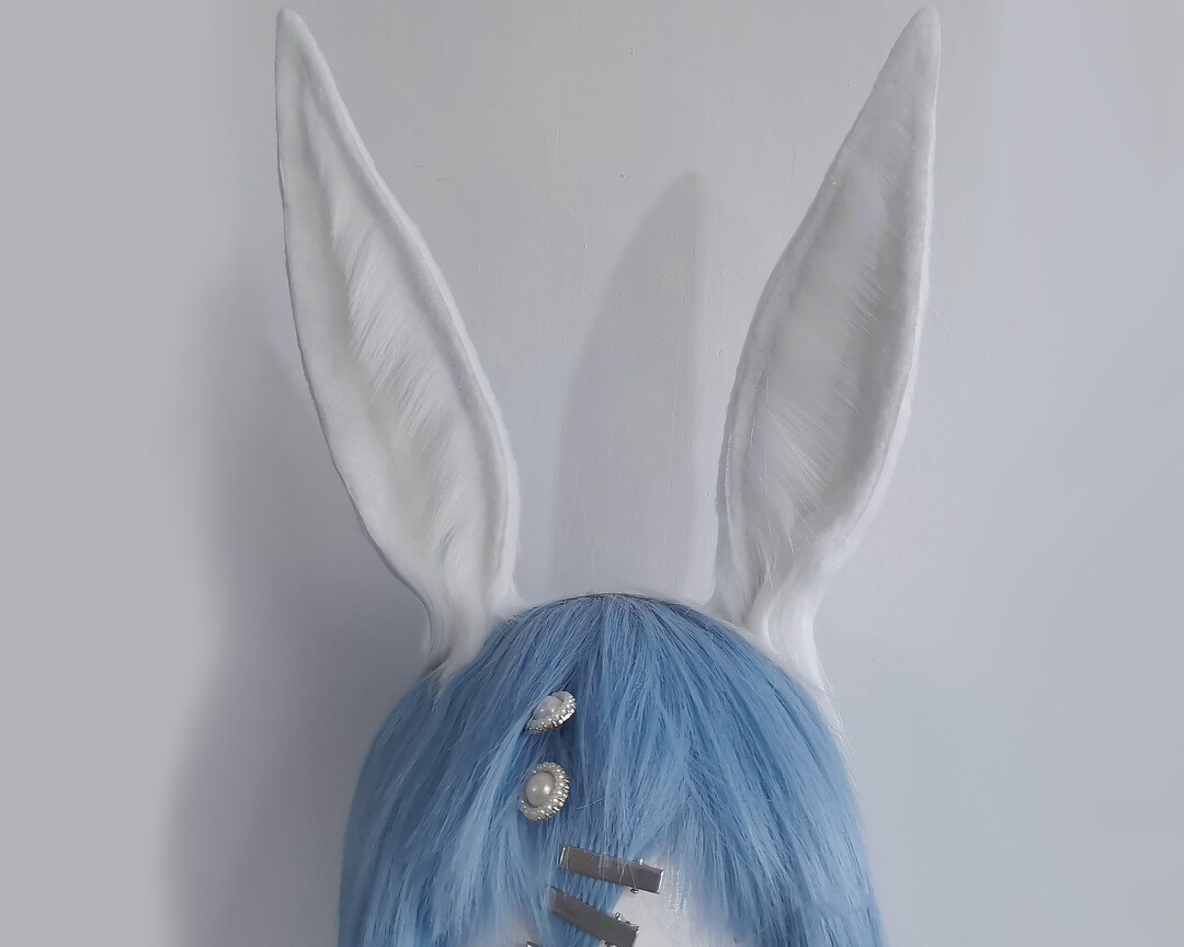 Realistic White Rabbit Ears-halloween-lolita-party Ear-floppy - Etsy