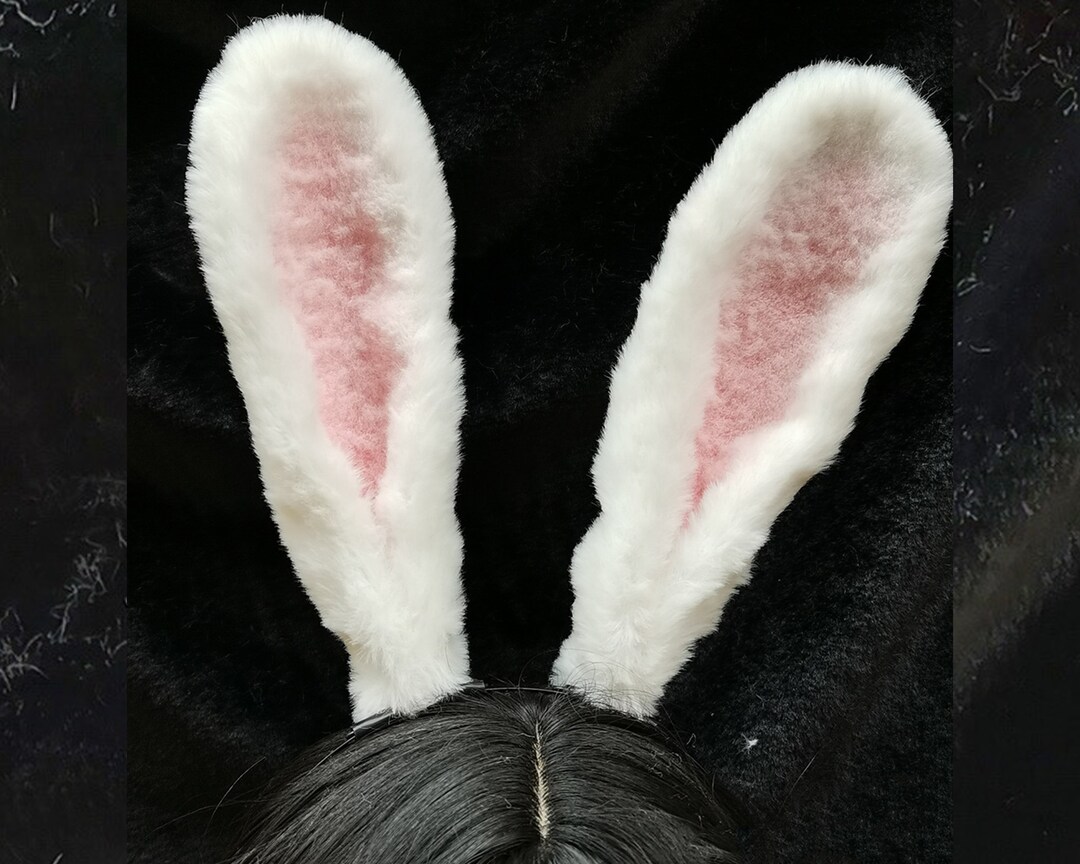 Realistic White Rabbit Ears-halloween-lolita-party Ear-floppy Bunny ...