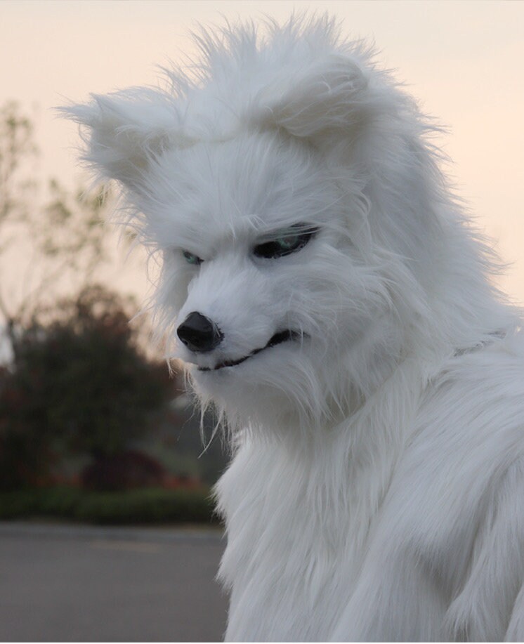 Cosplay White Wolf Fursuit-anime Cosplay-petplay-furry - Etsy