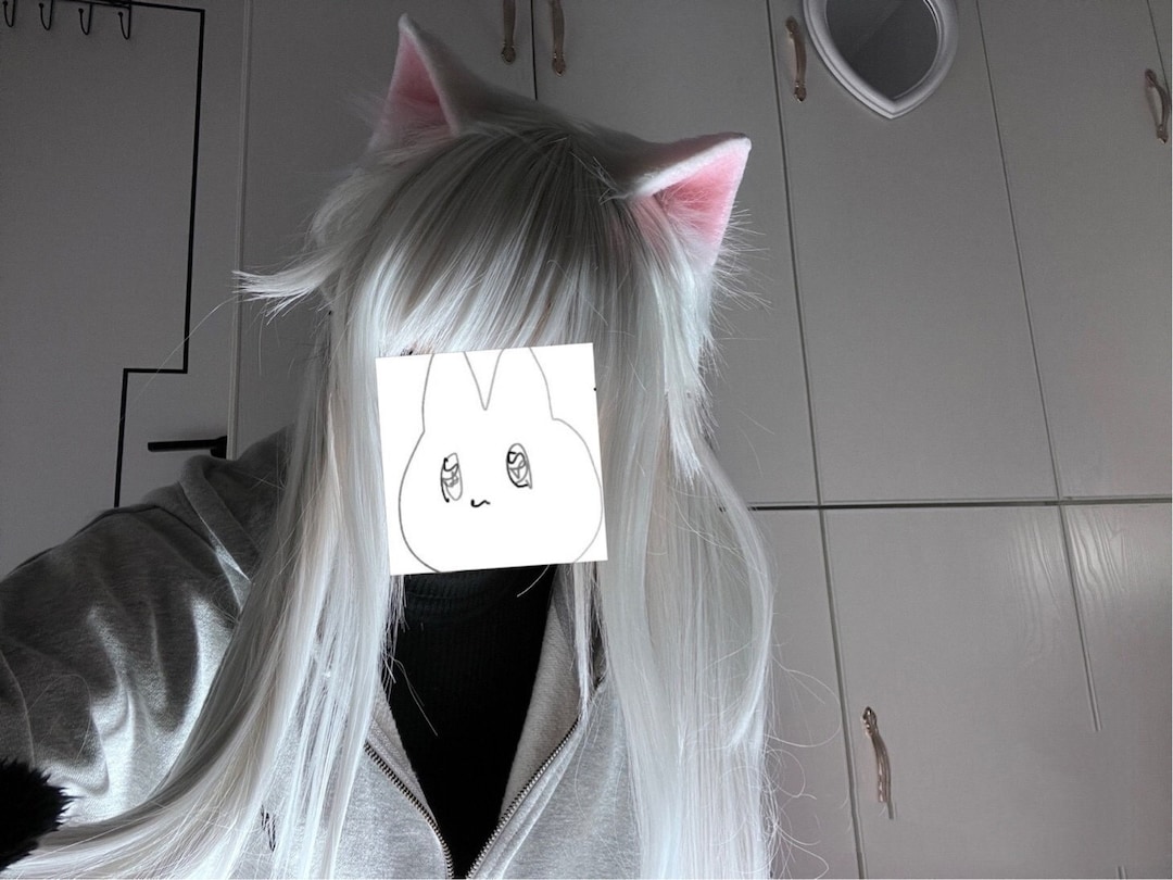 Kitten Pink Ears-cosplay Cat Ear-cat Ears With Bow-cosplay Ear-anime ...