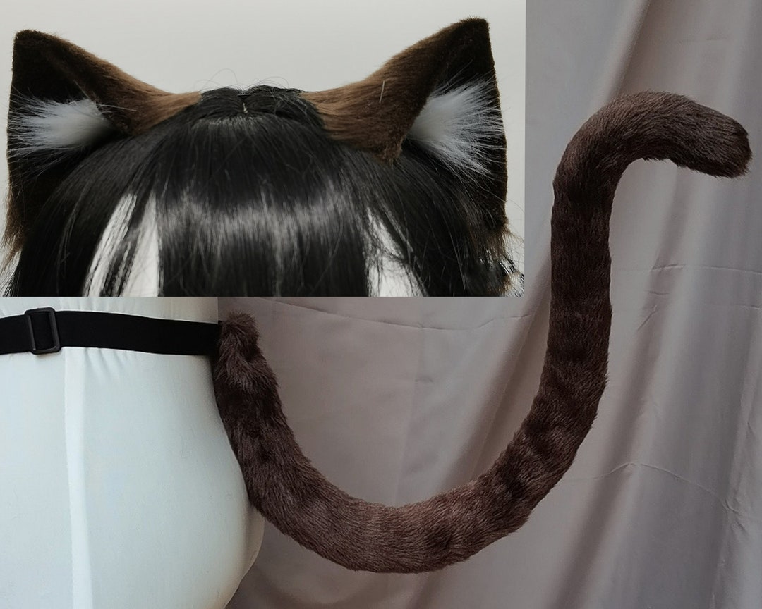 Kitten Brown Ears-cosplay Cat Ear-cat Ears With Bow-cosplay Ear-anime ...