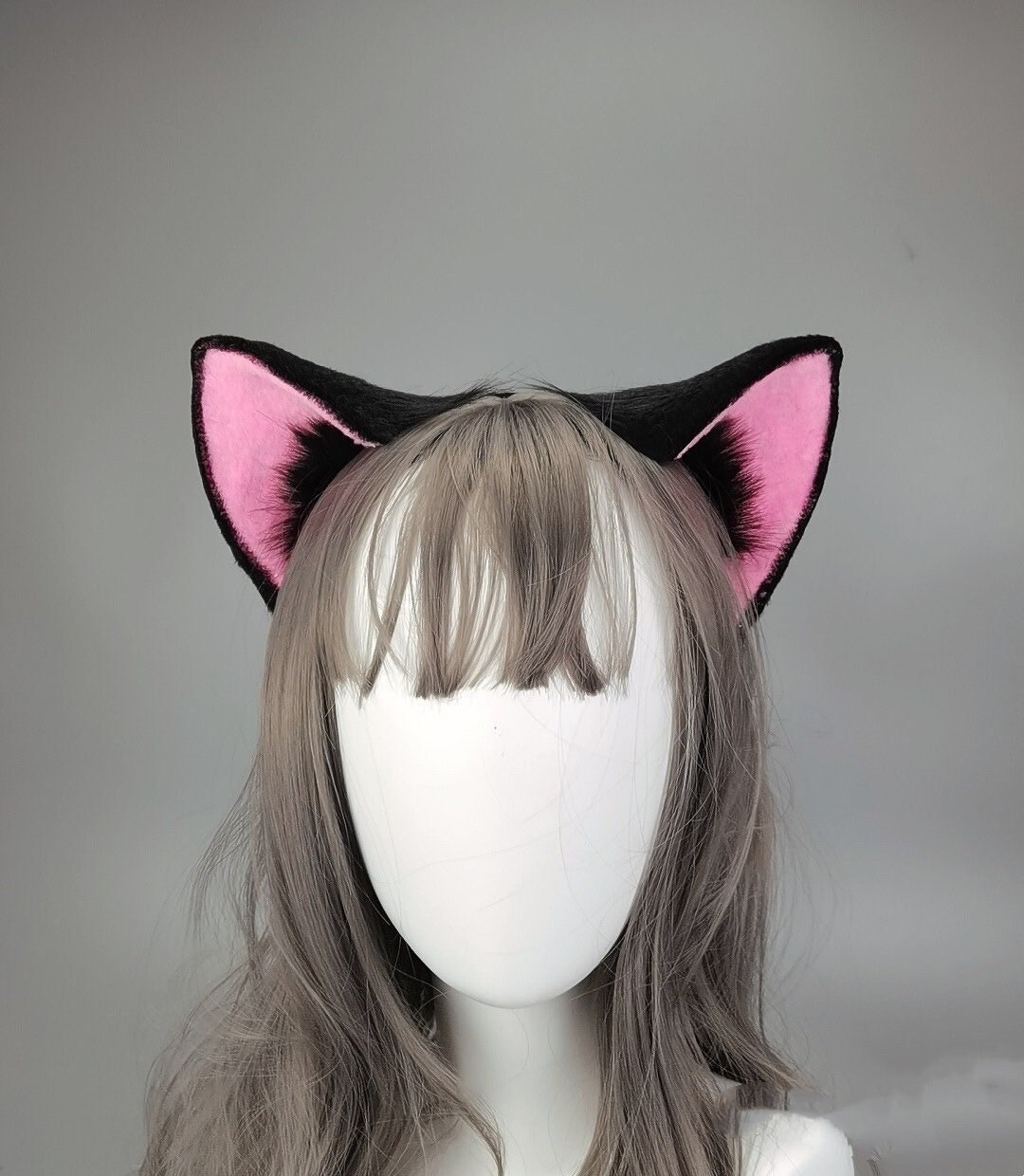 Kitten Pink Ears-cosplay Cat Ear-cat Ears With Bow-cosplay Ear-anime ...