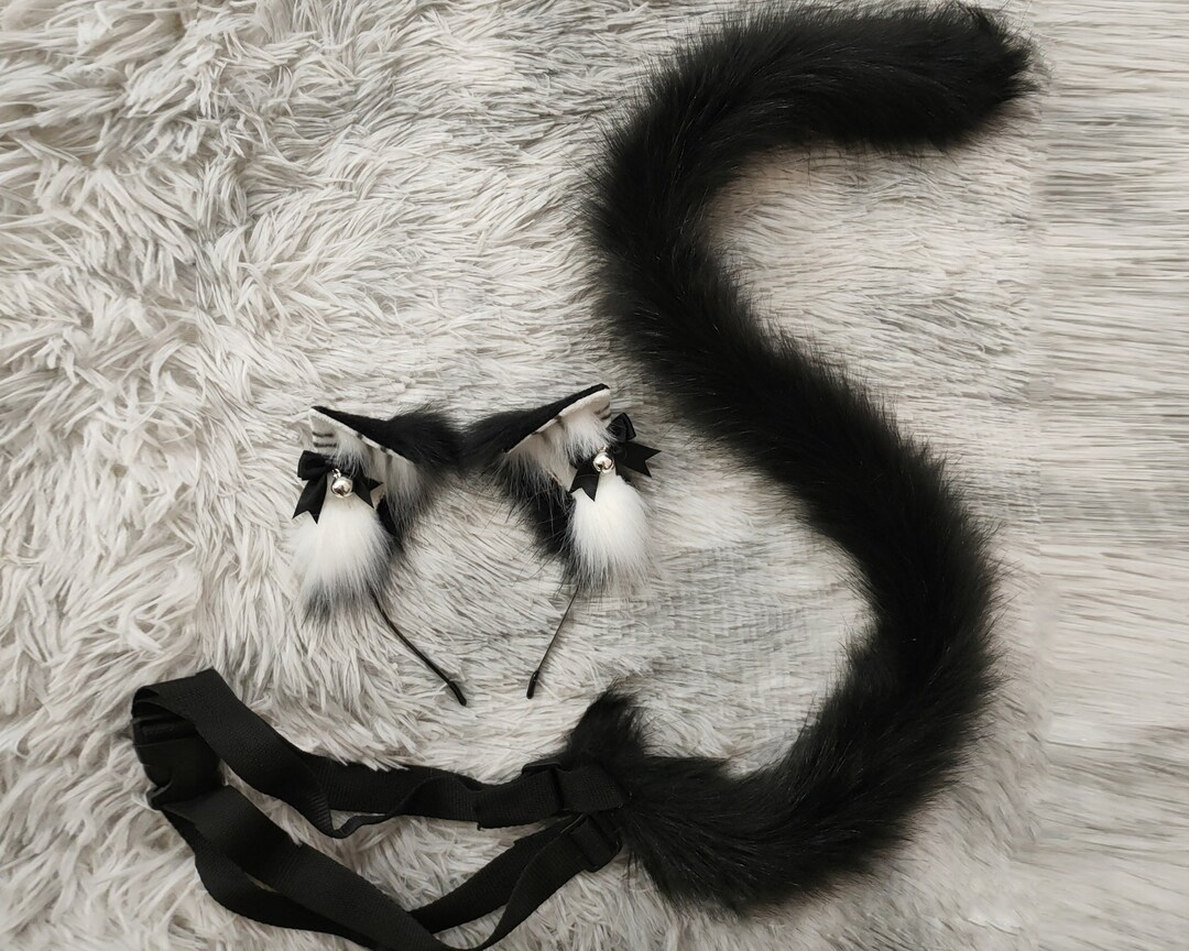 Kitten Black Ears-cosplay Cat Ear-cat Ears With Bow-cosplay Ear-anime ...