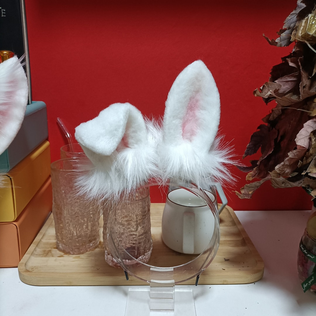 Realistic White Rabbit Ears-halloween-lolita-party Ear-floppy Bunny ...