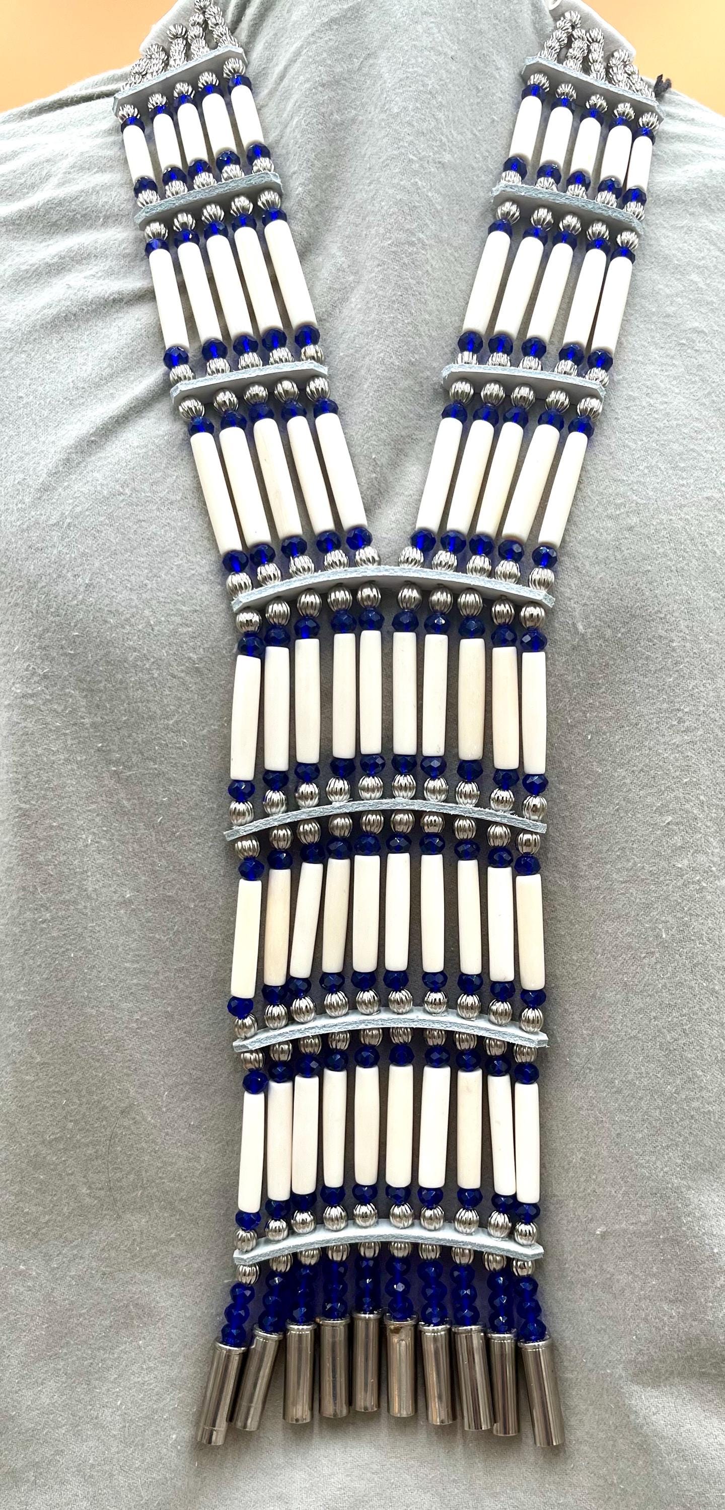 Woman’s Beaded Bone Breastplate - Smoke Dancer -cobalt Blue - Etsy