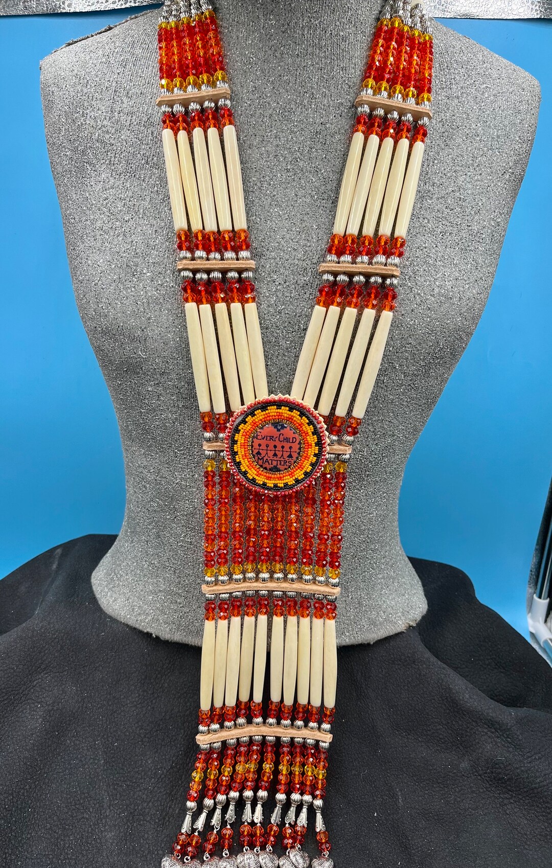 Womans Beaded Bone Breastplate W/ Earringsevery Child Matters - Etsy