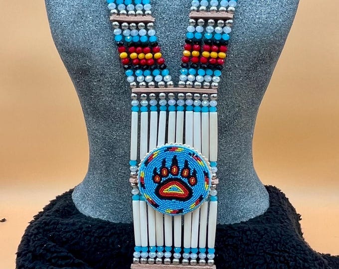 Woman’s Beaded Bone Breastplate W/ Earrings - Sky Bear - Etsy