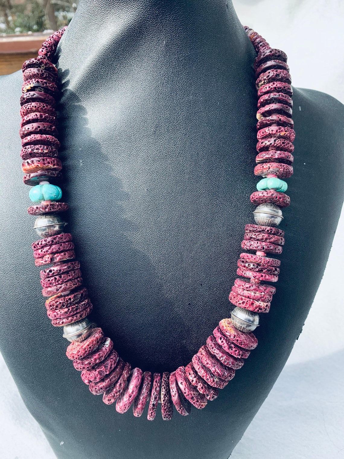 Native Style Purple Spondylus (spiny Oyster Shell) Necklace With ...