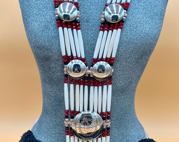 Woman’s Beaded Bone Breastplate W/ Earrings - Red Dress Special - Etsy
