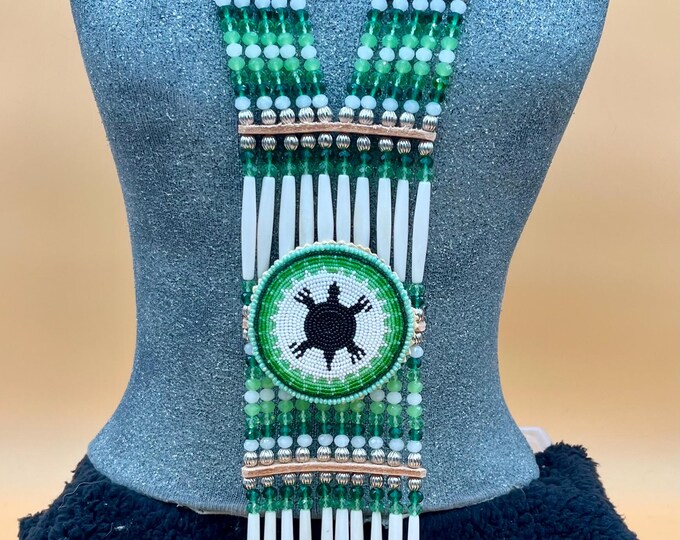 Woman’s Beaded Bone Breastplate W/ Earrings - Turtle Clan - Etsy