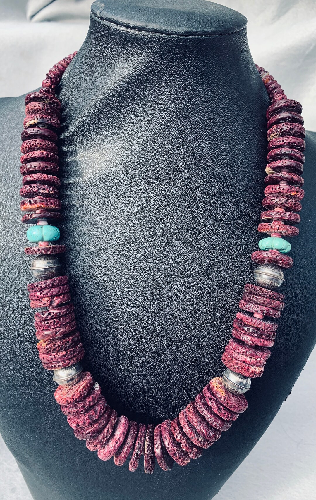 Native Style Purple Spondylus (spiny Oyster Shell) Necklace With ...