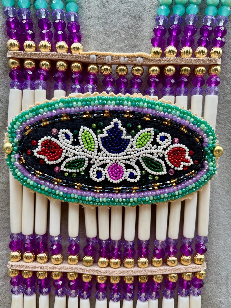 Woman’s Beaded Bone Breastplate W/ Earrings - Woodlands Love - Etsy