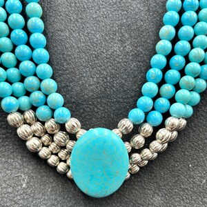 Womans Beaded Breastplate Necklace Turquoise Howlite - Etsy