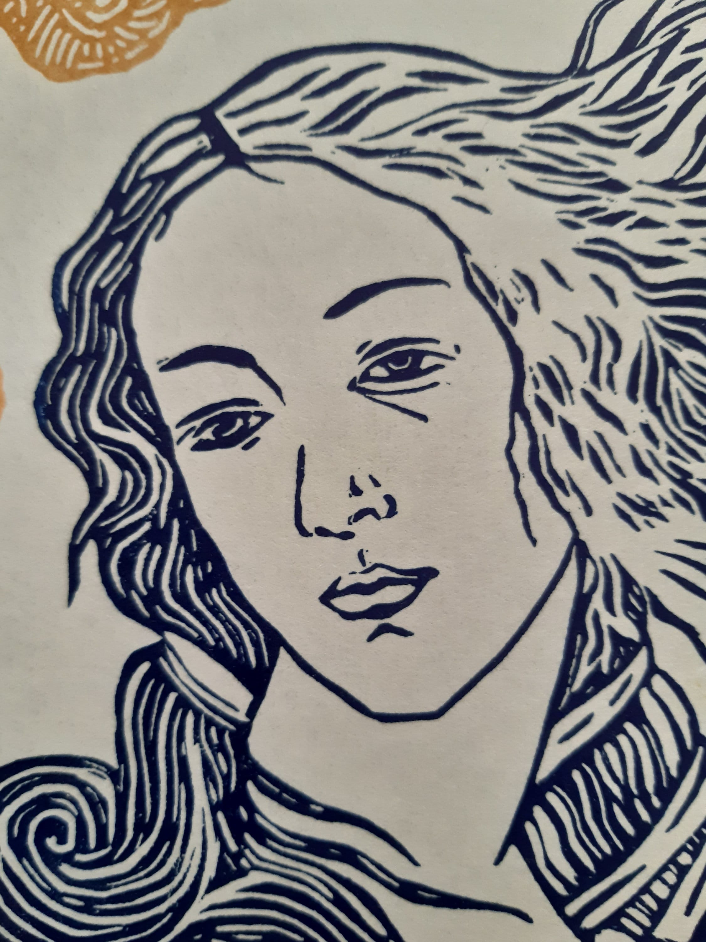 Venus Linocut Print Face - Etsy