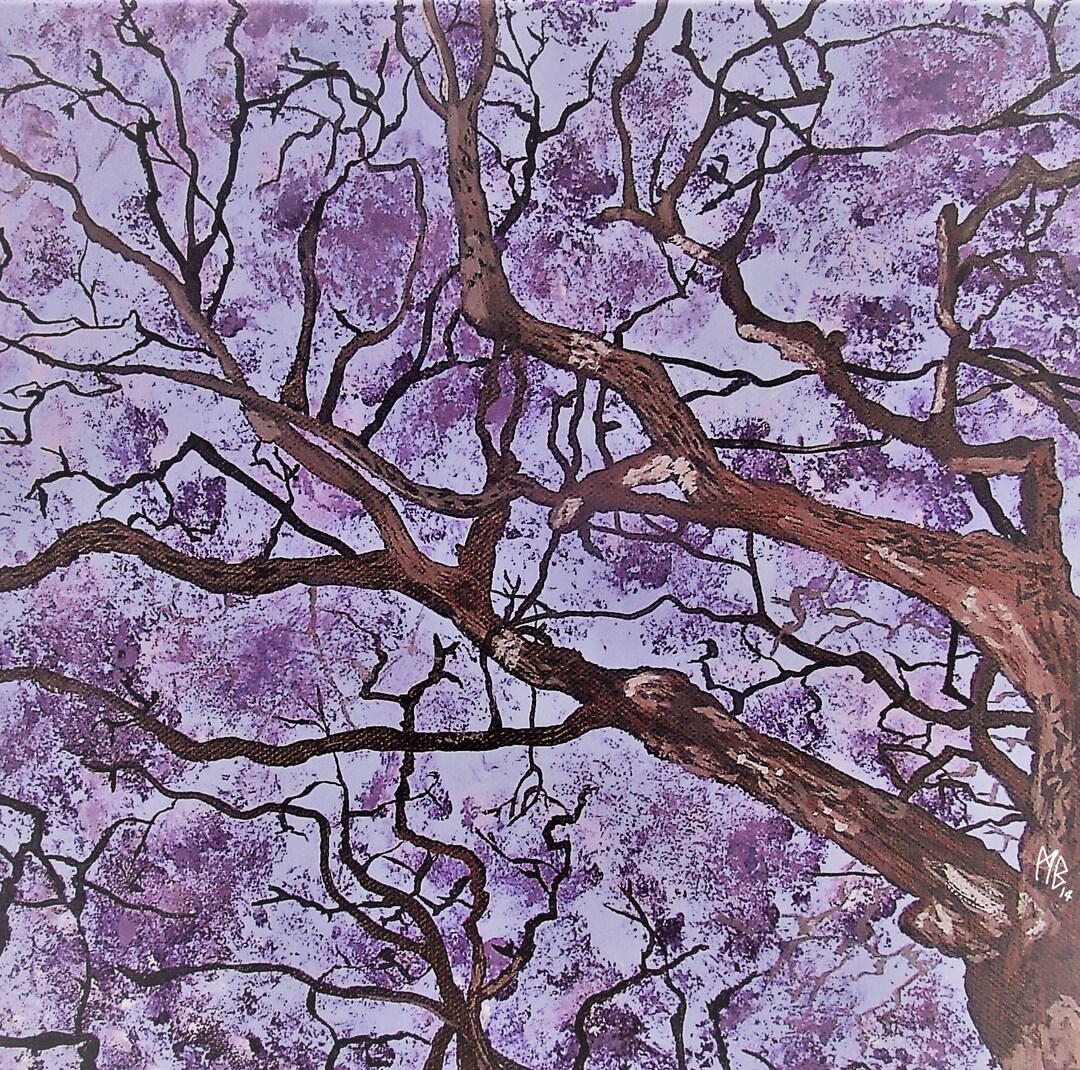 Blue Jacaranda Painting in Purple Colour Acrylic Tree - Etsy
