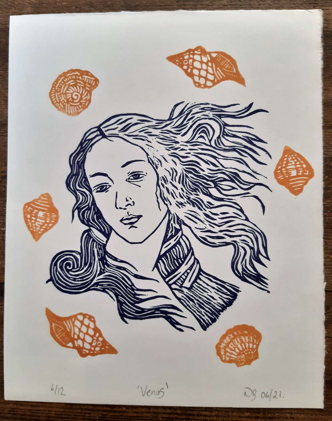 Venus Linocut Print Face - Etsy
