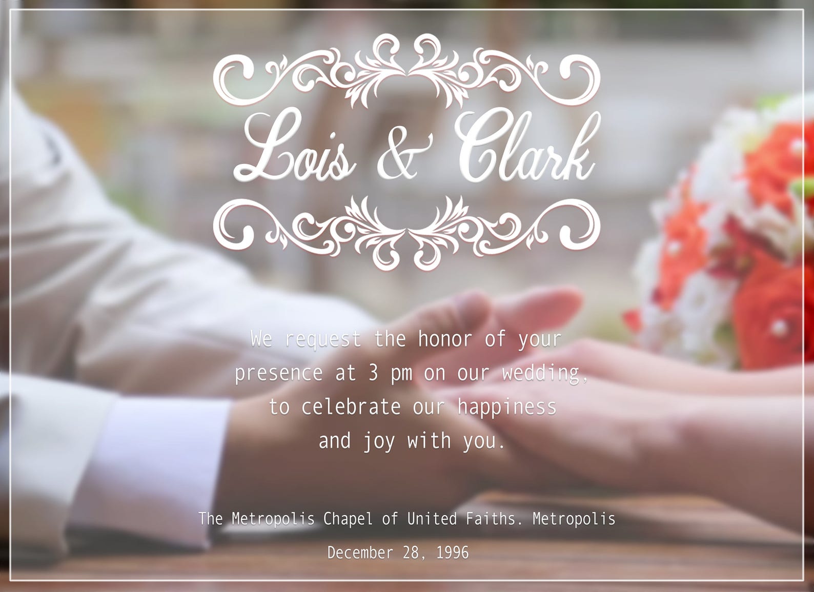 Holding Hands Wedding Invitation 11in X 8in - Etsy Canada